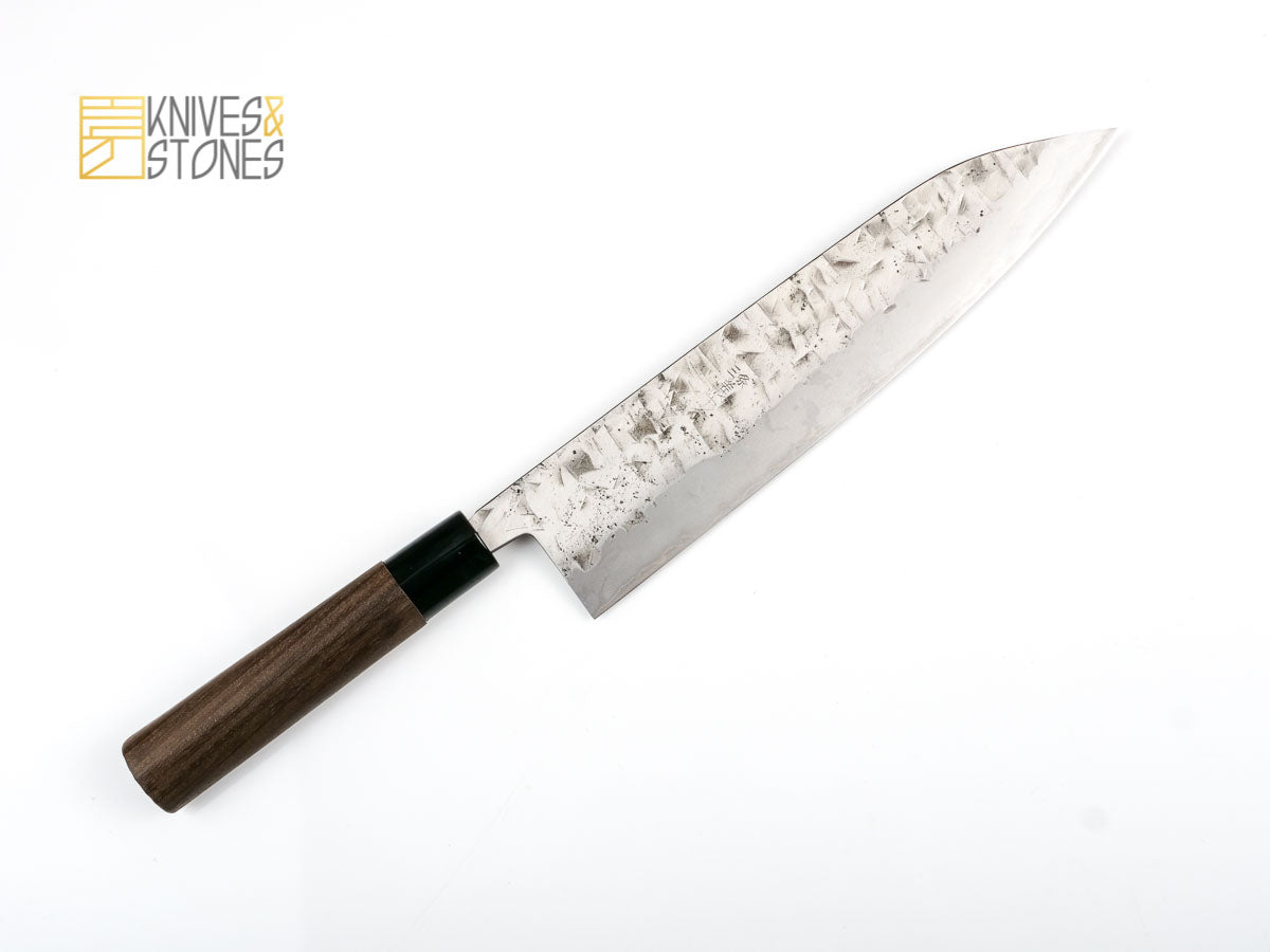Yoshimune Sanjo White 2 Stainless Clad Gyuto 240 mm Hammered Finish – K ...